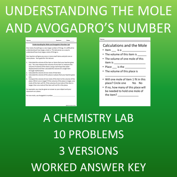 Understanding the Mole and Avogadro's Number Chemistry Lab | Made By ...