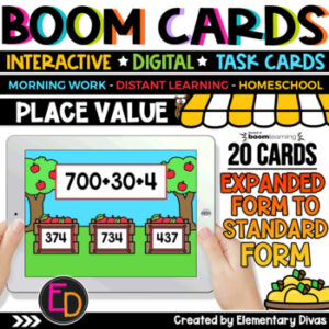BOOM CARDS Place Value Expanded Form | Distant Learning Digital Task ...