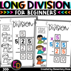 Long Division Practice for Beginners |Anchor Chart | Bookmarks | Made ...