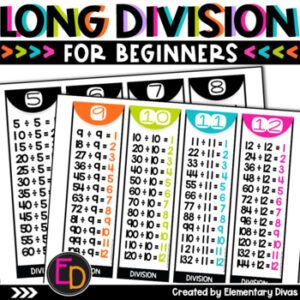 Long Division Practice for Beginners |Anchor Chart | Bookmarks | Made ...