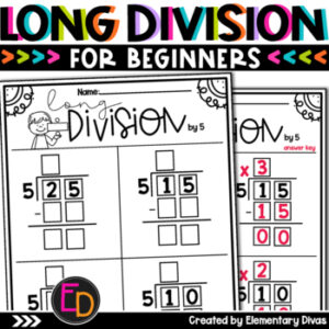 Long Division Practice for Beginners |Anchor Chart | Bookmarks | Made ...