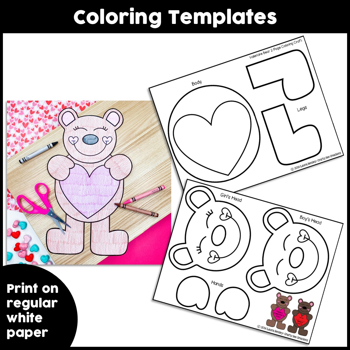 Valentines Day Bear Craft | Valentines Day Activities | Bear Activity ...