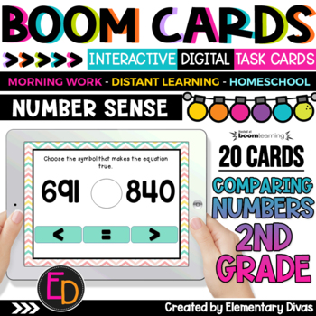 BOOM CARDS Comparing Numbers | Distant Learning Digital Task Cards ...