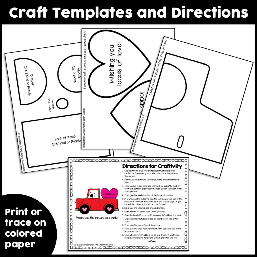 Valentines Day Truck Craft | Valentines Day Activities | Bulletin Board ...