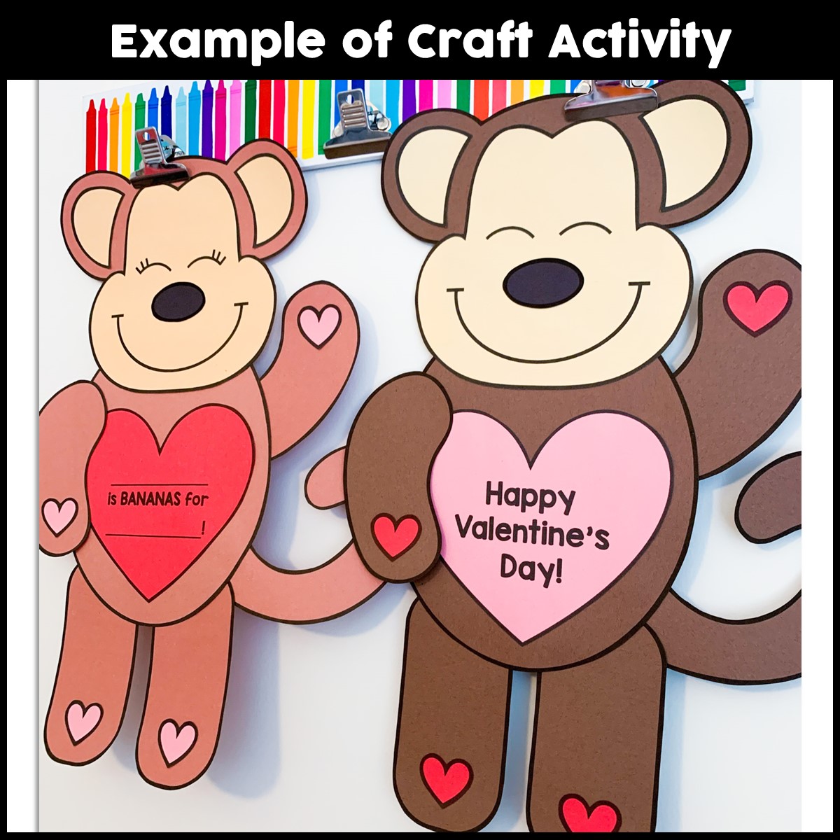 Valentines Day Monkey Craft | Valentines Day Activities | Bulletin ...