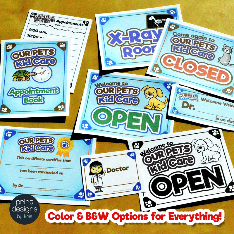 Dramatic Play Veterinarian Office - Vet - Preschool and Kindergarten ...