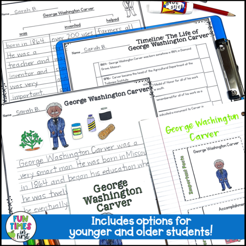 George Washington Carver Activities - Little Books, Timelines, Crown ...