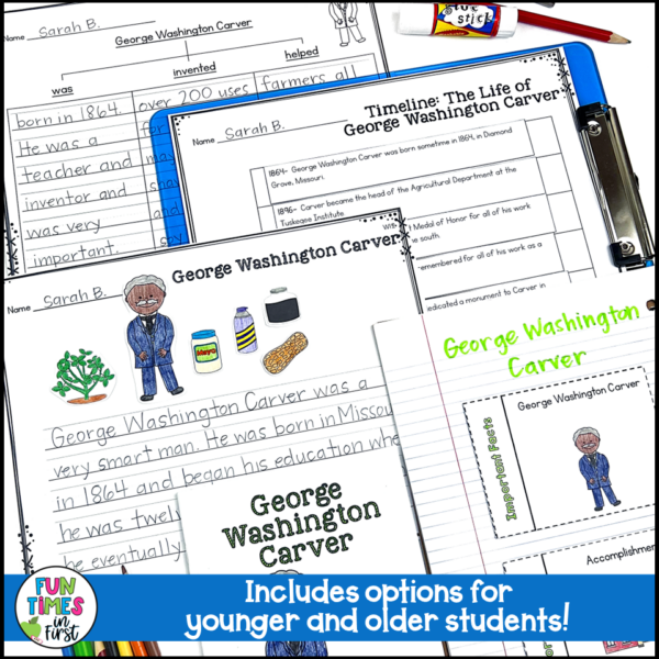 George Washington Carver Activities - Little Books, Timelines, Crown ...