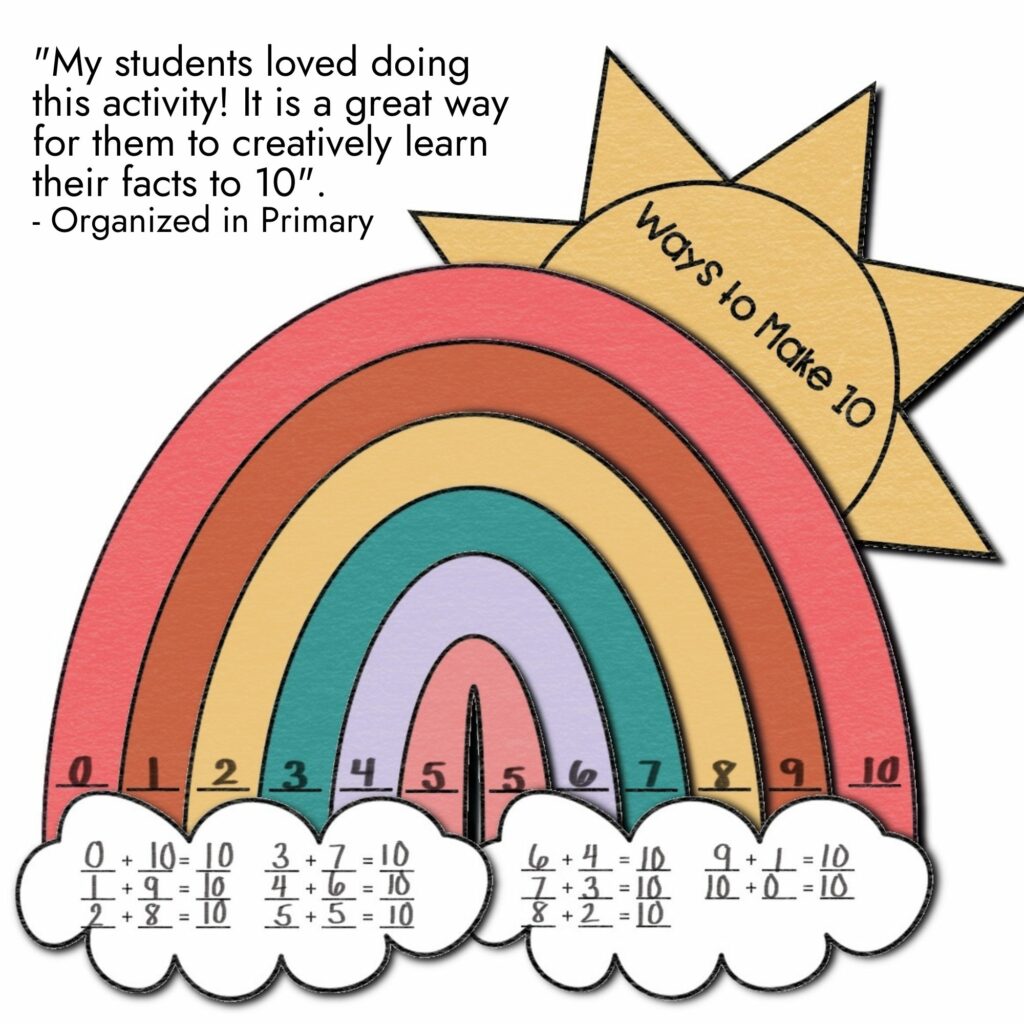 Math Craft - Ways to Make 10 Rainbow - Friends of Ten | Made By Teachers