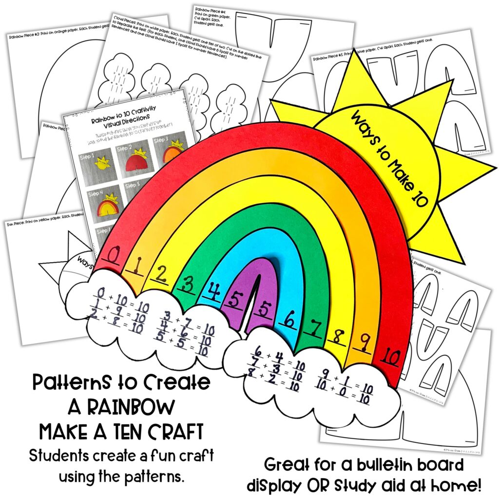 Math Craft - Ways to Make 10 Rainbow - Friends of Ten | Made By Teachers