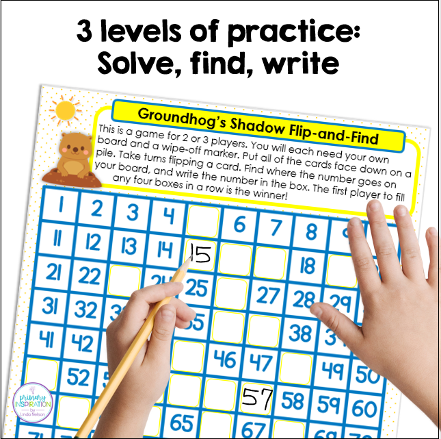 Groundhog Day 120 Chart Math Game and Printable - Ten More Ten Less ...