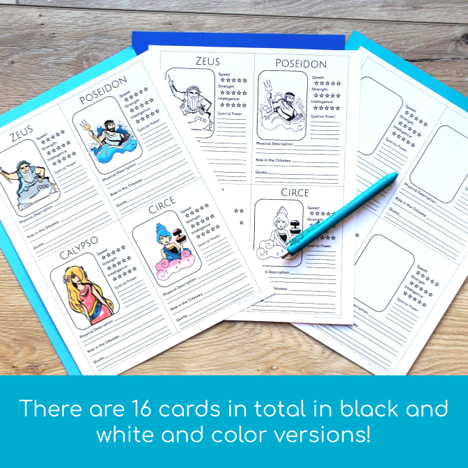 The Odyssey Character Trading Cards | Made By Teachers