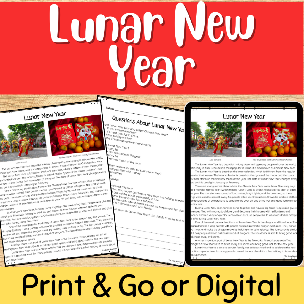 Lunar New Year | Chinese New Year Reading Passage Print & Digital ...