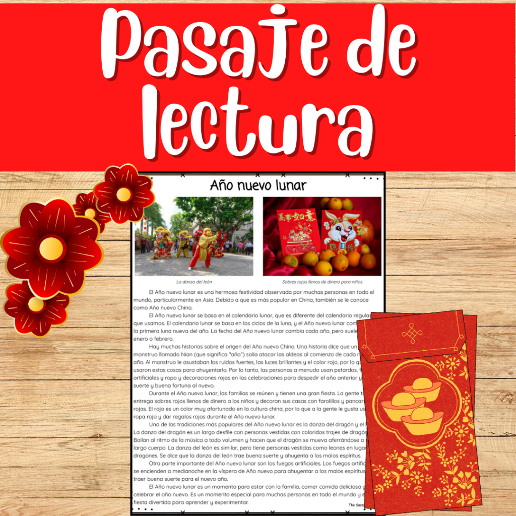Lunar New Year Año nuevo lunar Spanish Reading Passage Print & Digital ...