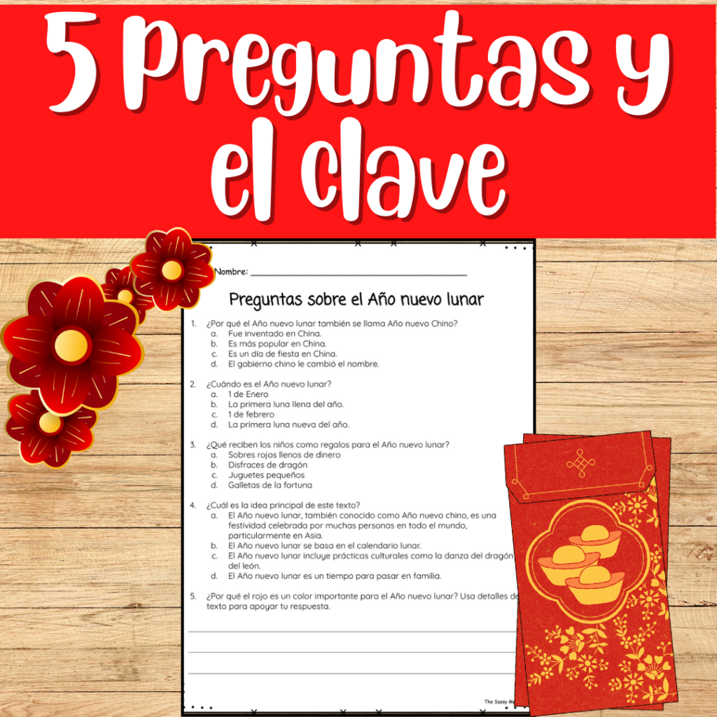 Lunar New Year Año nuevo lunar Spanish Reading Passage Print & Digital ...