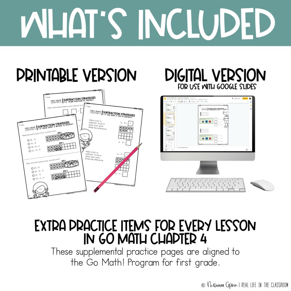 Go Math Chapter 4 Subtraction Strategies, First Grade | Made By Teachers