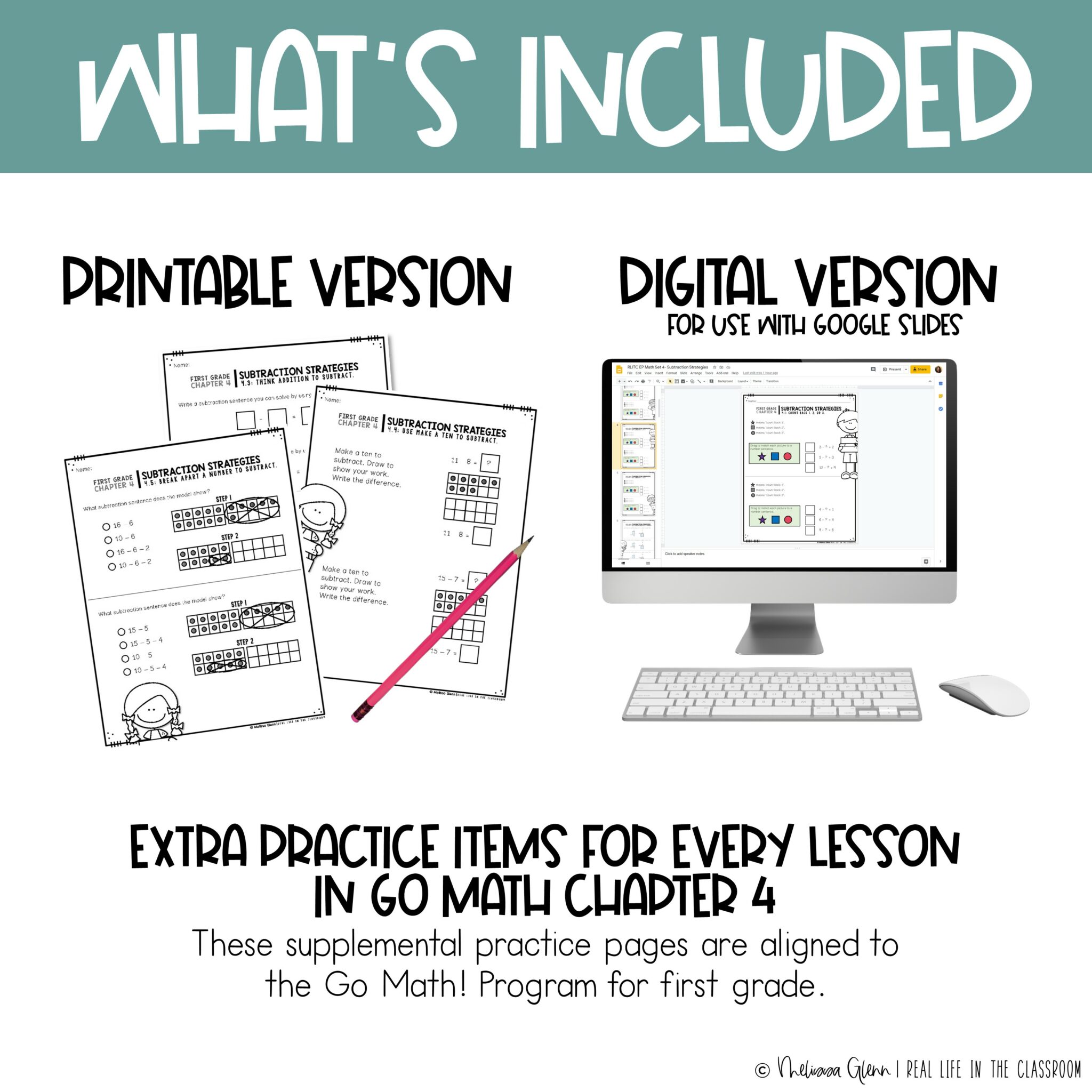 Go Math Chapter 4 Subtraction Strategies, First Grade | Made By Teachers