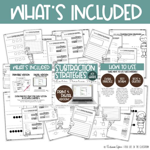 Go Math Chapter 4 Subtraction Strategies, First Grade | Made By Teachers