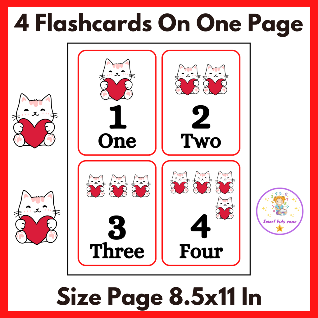 Valentine's Day Number Flash Cards For Kids | February Morning Work ...