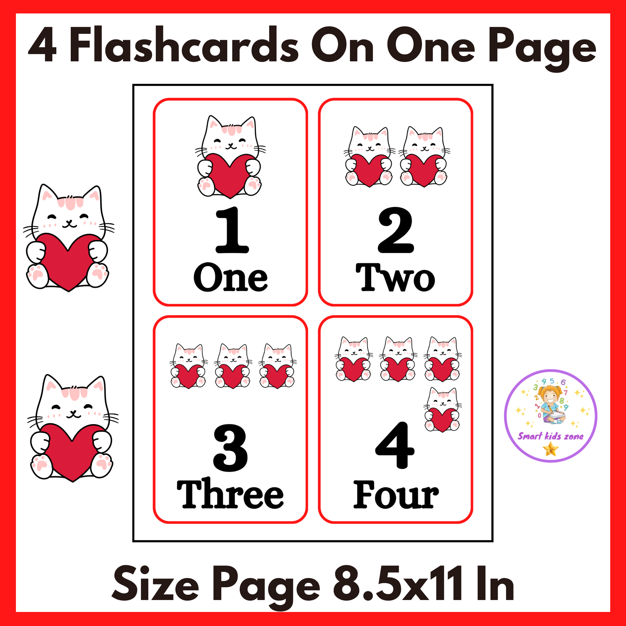 Valentine's Day Number Flash Cards For Kids | February Morning Work ...
