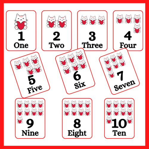 Valentine's Day Number Flash Cards For Kids | February Morning Work ...