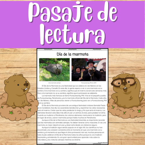 Groundhog Day Día de la Marmota Spanish Reading Passage Print & Digital ...