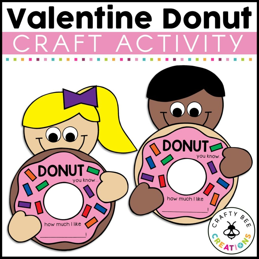 Valentines Day Donut Craft | Valentines Day Activities | Bulletin Board ...
