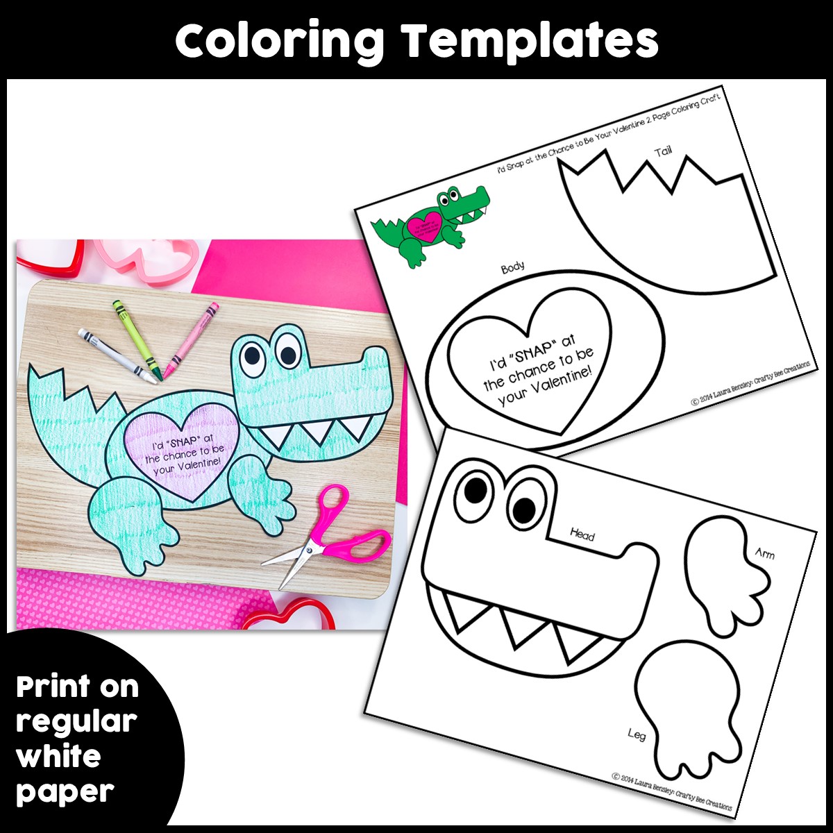 Valentines Day Alligator Craft | Valentines Day Activities | Bulletin ...