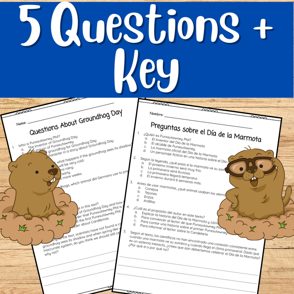 Groundhog Day Día de la Marmota Reading Passages Bilingual Bundle ...