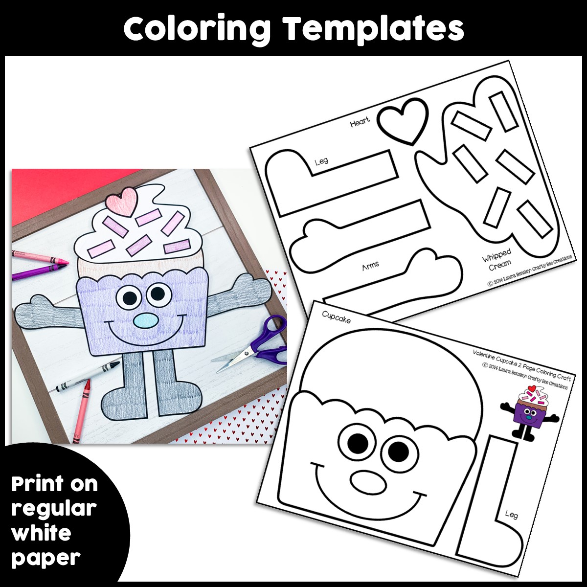 Valentine's Day Cupcake Craft | Happy Birthday Activities | Bulletin ...