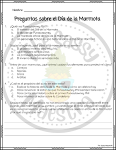 Groundhog Day Día de la Marmota Reading Passages Bilingual Bundle ...