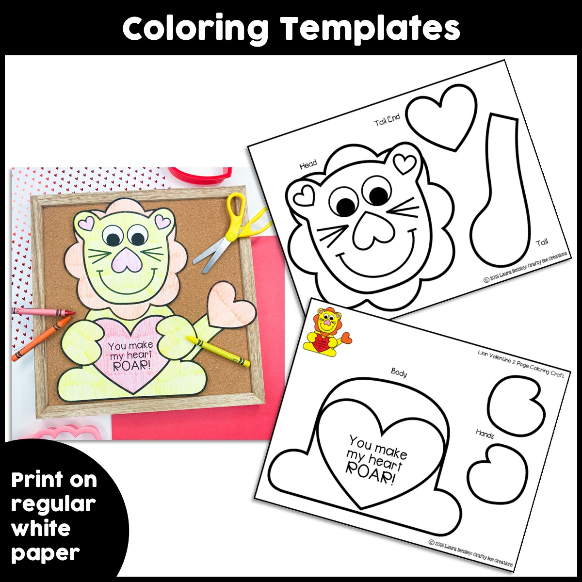 Valentines Day Lion Craft | Valentines Day Activities | Valentine ...