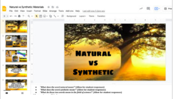 7th Science Lesson Synthetic Materials OAS 7.PS1.3 NGSS MS-PS1-3 | Made ...