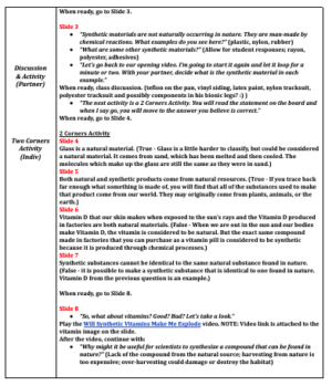 7th Science Lesson Synthetic Materials OAS 7.PS1.3 NGSS MS-PS1-3 | Made ...