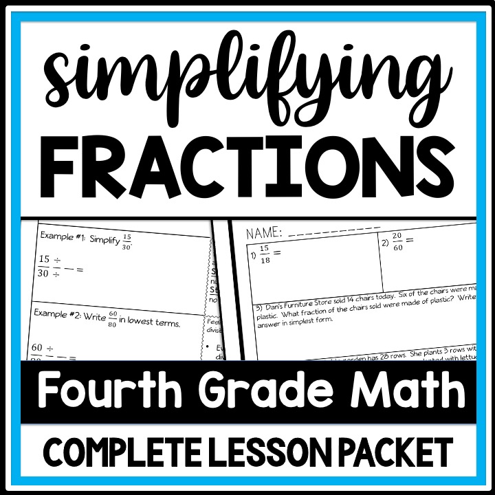 Simplifying Fractions Lesson & Assessment, Equivalent Fractions | Made ...