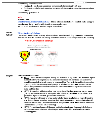 7th Science Lesson Thermal Energy Device OAS 7.PS1.6 NGSS MS-PS1-6 ...