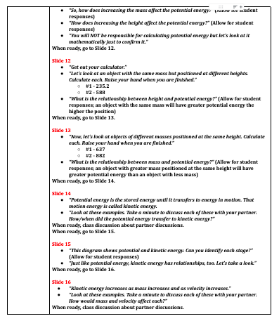 7th Science Lesson Potential/Kinetic Energy 7.PS3.1 7.PS3.2 MS-PS3-1 MS ...