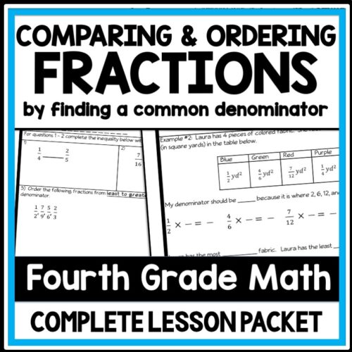 Comparing Fractions by Finding a Common Denominator, 4th Grade Math ...