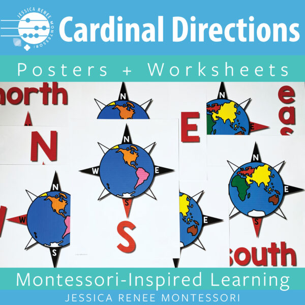 Montessori Geography Cardinal Directions Posters and Worksheets | Made ...