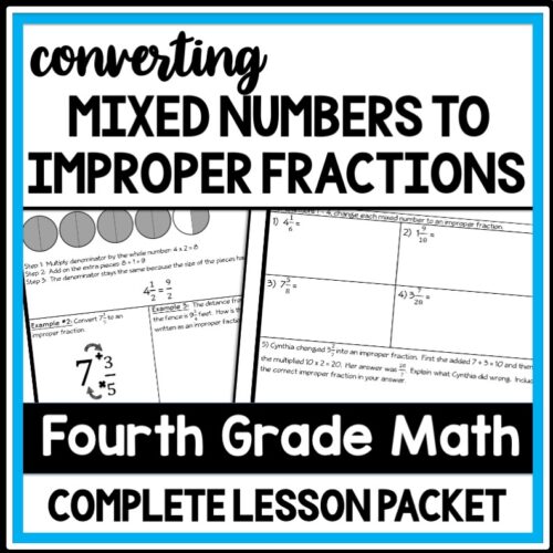 Converting Mixed Numbers to Improper Fractions, 4th Grade Math Lesson ...