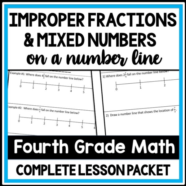 Number Lines with Fractions Greater than One Whole, 4th Grade Math ...
