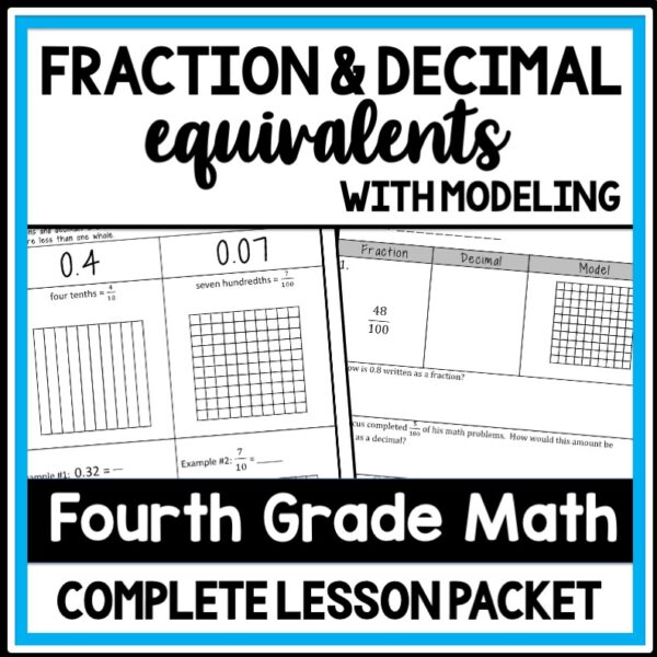 Fraction & Decimal Equivalents, 4th Grade Math Lesson & Assessment ...
