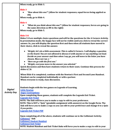 8th Science Lesson Newton's First & Second Laws OAS 8.PS2.2 NGSS MS-PS2 ...