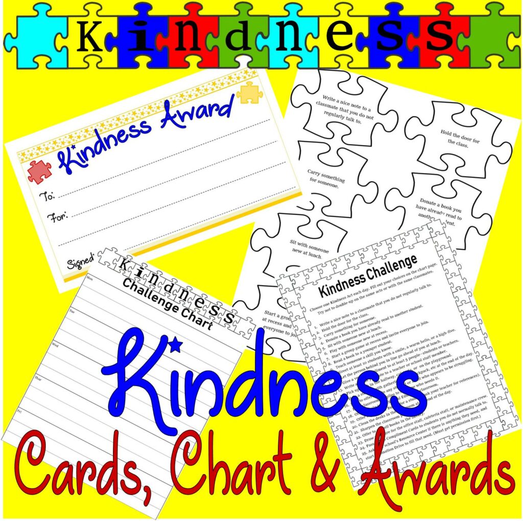Kindness Challenge | EASY Challenge List Cards Awards Charts | Made By ...