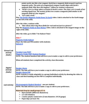 8th Science Electric/Magnetic/Gravitational 8.PS2.3,2.4, 2.5 MS-PS2-3,2 ...