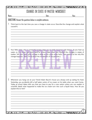 Changes in States of Matter Worksheet (Phase Changes) | Made By Teachers