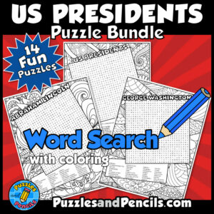 US Presidents Word Search Puzzle Activity Page BUNDLE | 14 Presidents ...