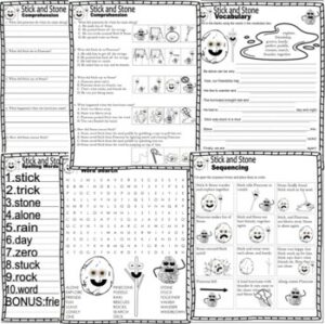 Stick and Stone Book Companion Reading Comprehension | Made By Teachers