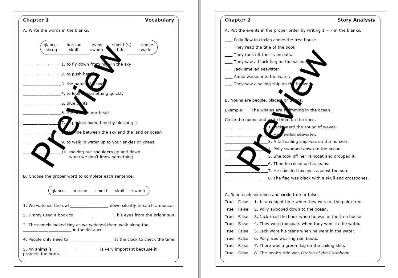 Magic Tree House "Pirates Past Noon" worksheets | Made By Teachers