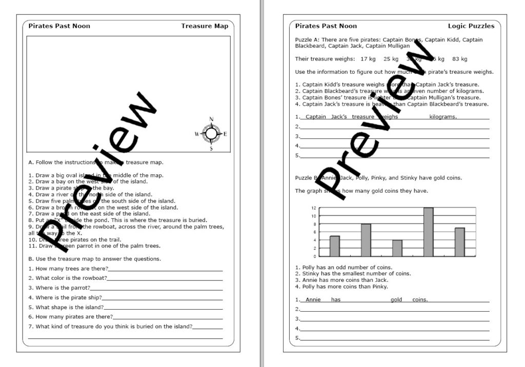 Magic Tree House "Pirates Past Noon" worksheets | Made By Teachers
